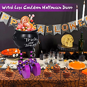 JETEHO Halloween Decor Halloween Party Supplies Cauldron Candy Bowl, Halloween Candy Bowl Witches Cauldron Serving Bowl Trick or Treat Bowl Halloween Serving Bowl Halloween Bowl for Candy Party Decor
