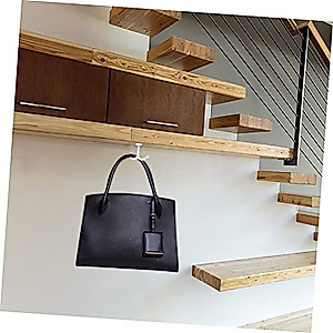 VILLCASE 4pcs Closet Garage Hat Robe Clothes Prong Top Wardrobe Bag Cabinet Coat Towel Hanging Hooks Hook Under Multifunction Kitchen Metal Bathroom Hangers Double Ceiling Clo Hanger