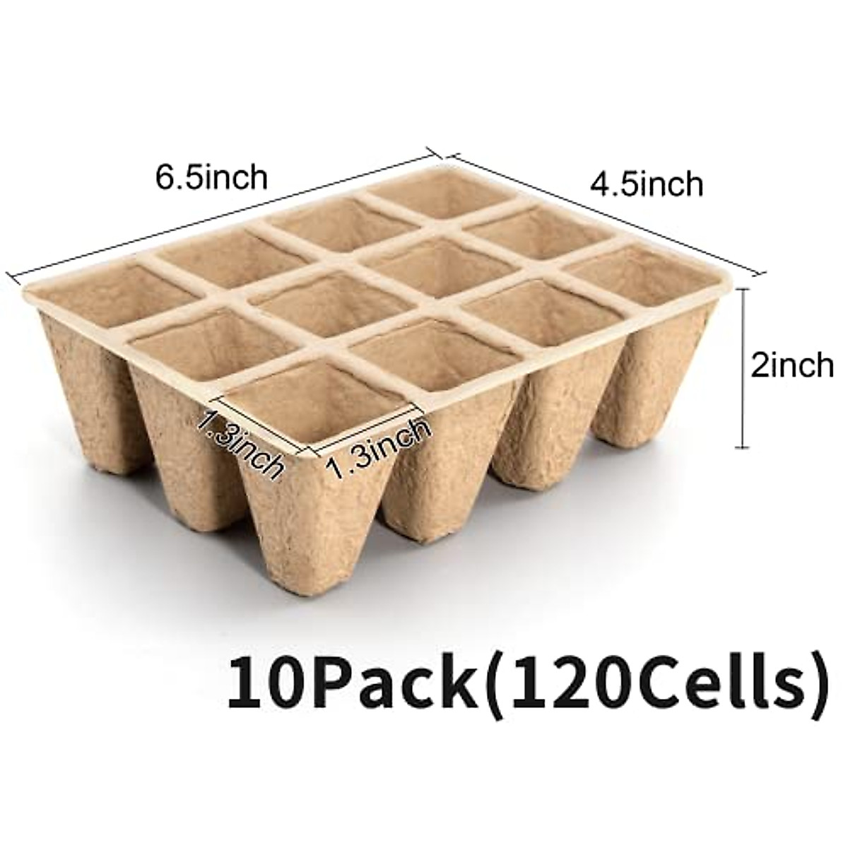 SYITCUN 100 Cells Seed Starter Tray, 10 Pack Seed Starter Kit for Planting Seeds,Biodegradable Peat Pots, Value Germination Kit with 100 Plant Labels, 2 Transplanting Tools, 1 Spray Bottle