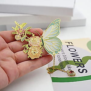 KIZOSA Metal Butterfly Bookmarks and Cute Snowman Bookmark Bundle