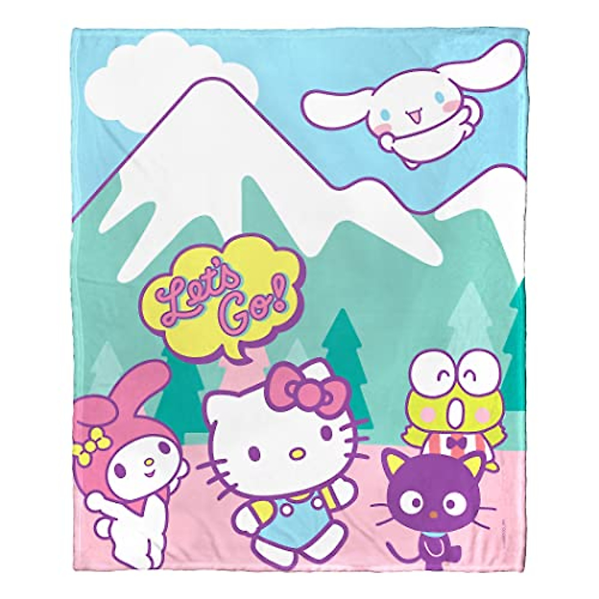 Northwest Sanrio Hello Kitty Silk Touch Throw Blanket, 50" x 60", Mountain Adventure