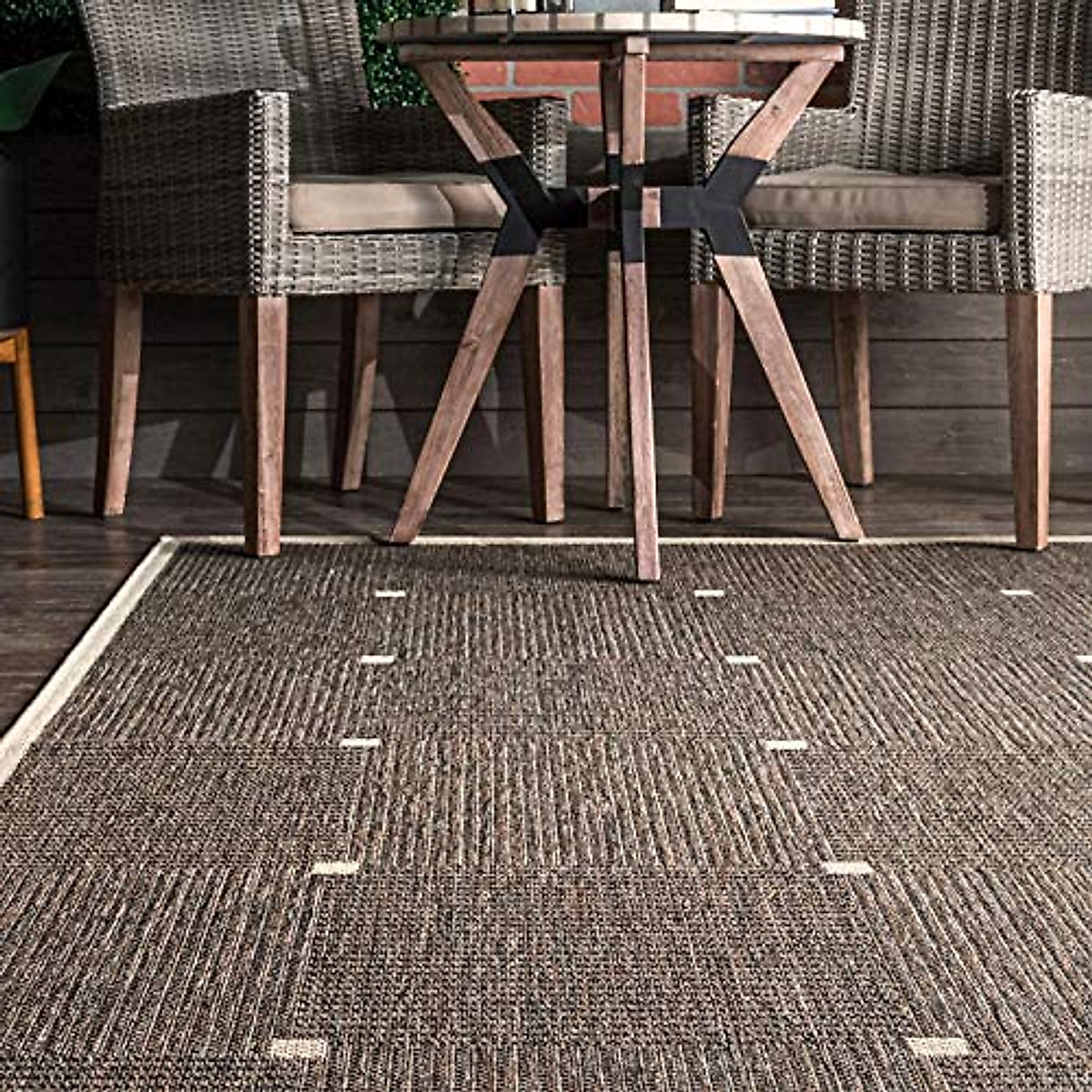 nuLOOM Frontier Glen Check Indoor/Outdoor Area Rug, 5' x 8', Grey