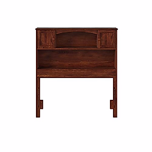 AFI Newport Twin Size Bookcase Headboard with Attachable Charger in Walnut