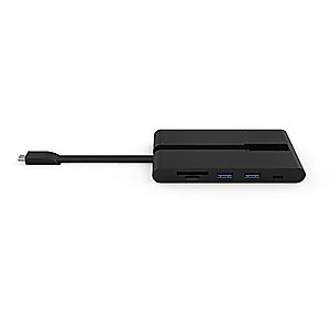 PNY 9 in 1 Mini Portable USB-C Power Hub with Integrated USB-C Cable for USB-C Compatible Devices with 2xUSB-C Ports, 2xUSB-A 3.1 Ports, 1xHDMI Port, 1xVGA Port, SD/microSD Slots, PNY Mini USB-C Hub