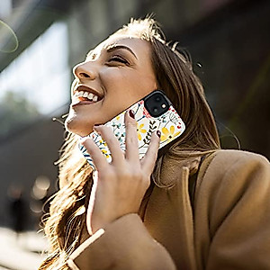 HAOPINSH for iPhone 13 Case Wallet with Card Holder, Floral Flower Pattern Back Flip Folio PU Leather Kickstand Card Slots Case for Women Girls, Double Magnetic Clasp Shockproof Cover 6.1"