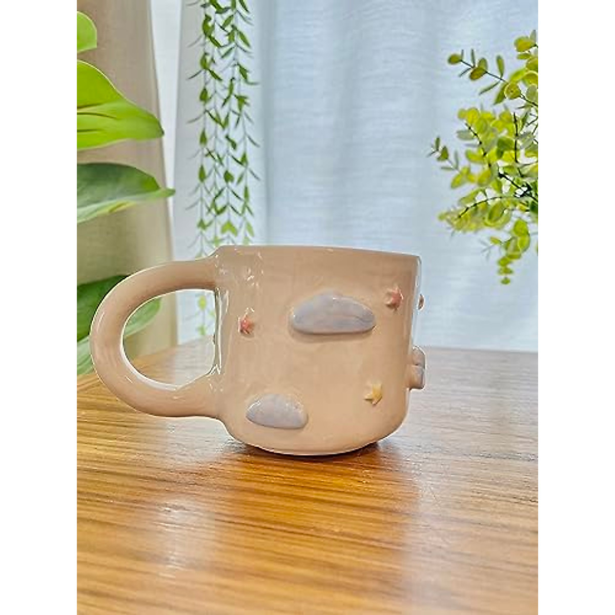 Witch cat on the broom wizard world, magic white Handmade ceramic cup, Hand-painted mug, Unique Surprise gift for Christmas or Birthday. Dishwasher and Microwave safe