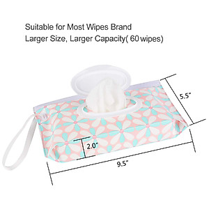 Venhoo Wet Wipe Pouch 4-Pack Reusable Refillable Clutch Baby Wipes Dispenser Holder Case-Keep Wet Wipes Moist- Eco Friendly Wipes Carrying Case for Travel-Pouch Carries 60 Wipes-Upgrade Version