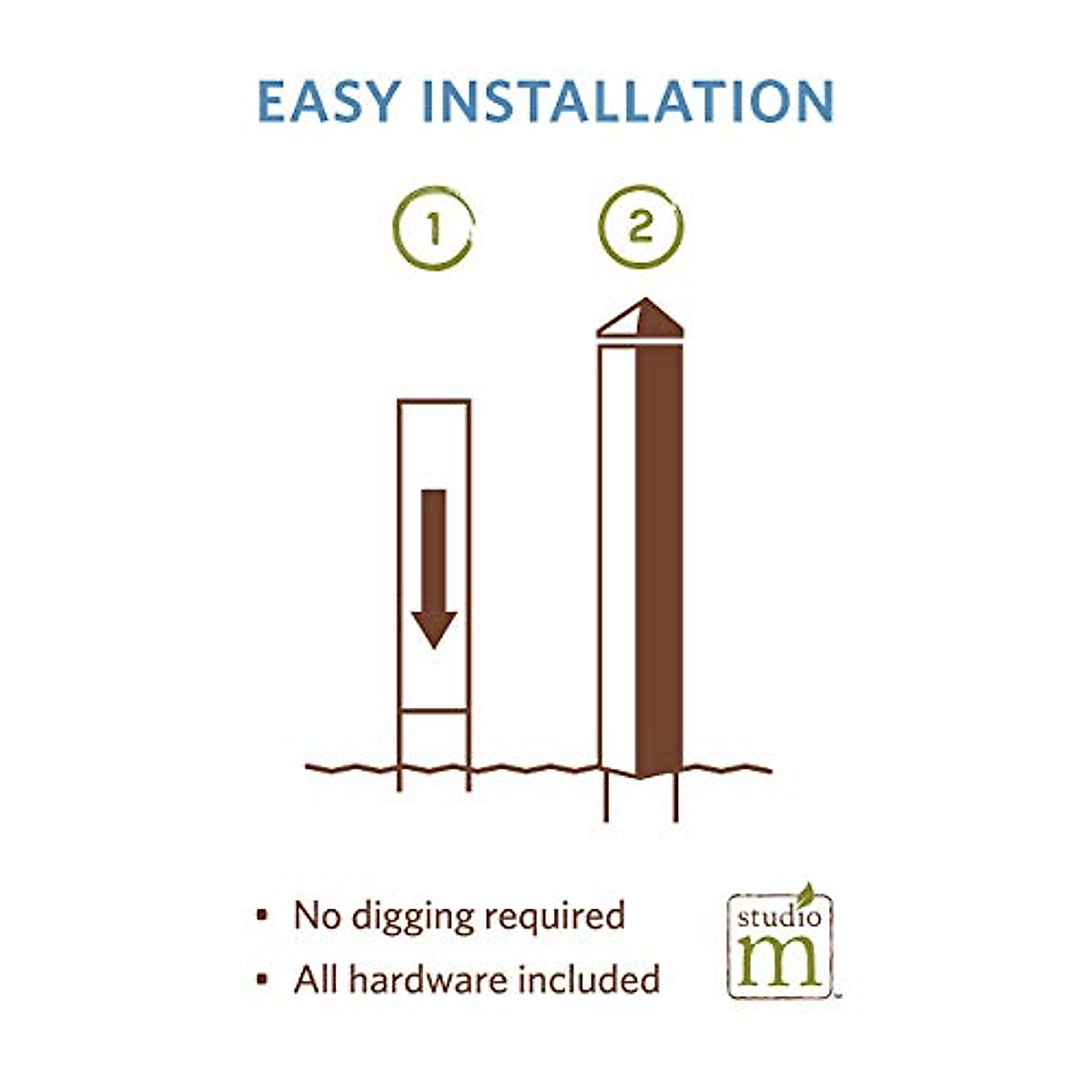 Studio M Birds Will Sing Art Pole Outdoor Decorative Garden Post, Made in USA, 20 Inches Tall