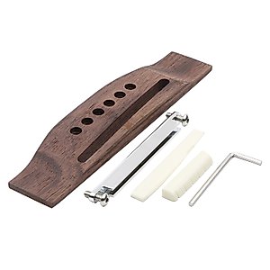Swhmc 6 String Adjustable Rosewood Bridge Insert Set Saddle Nut Acoustic Guitar Parts Replacement