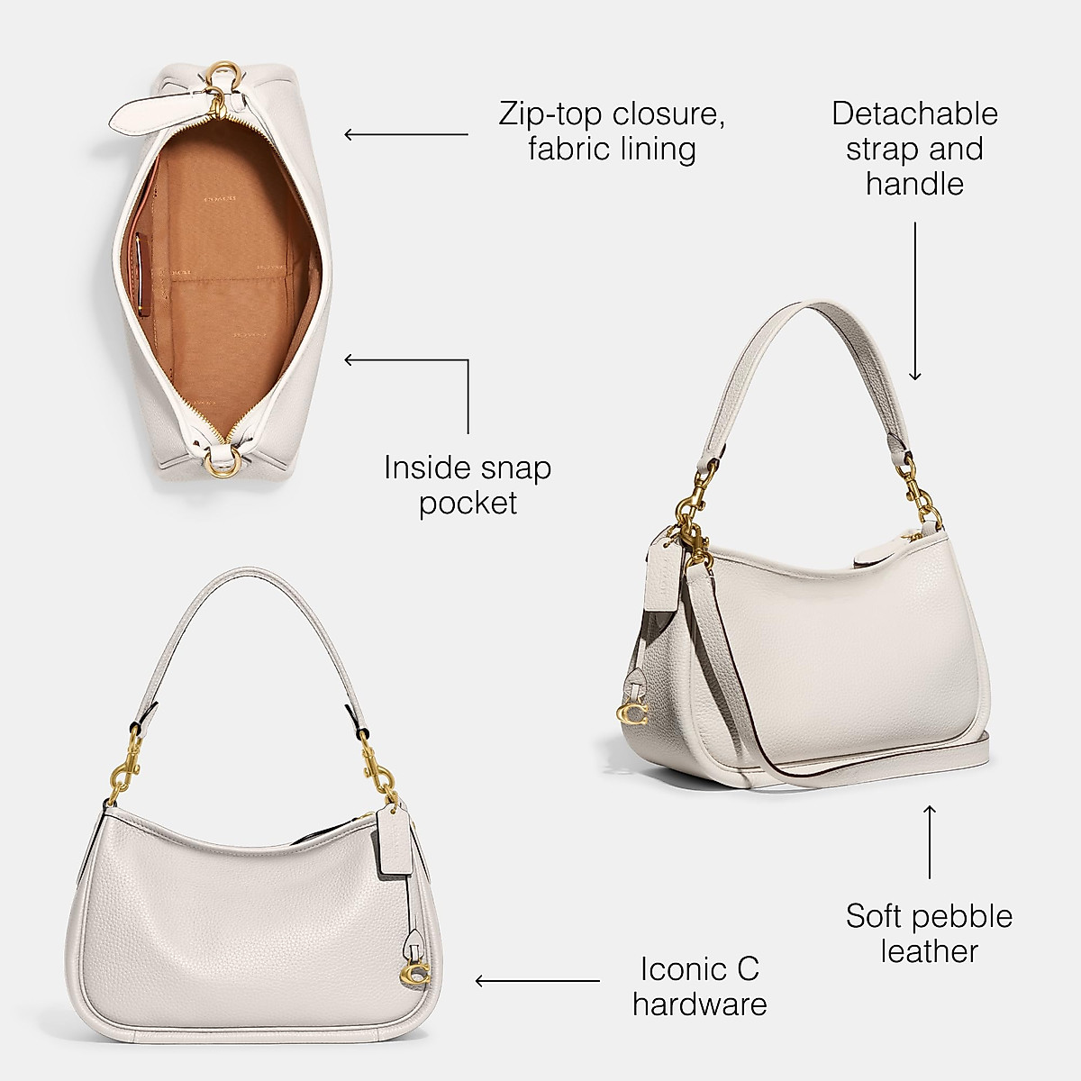 COACH Soft Pebble Leather Cary Crossbody