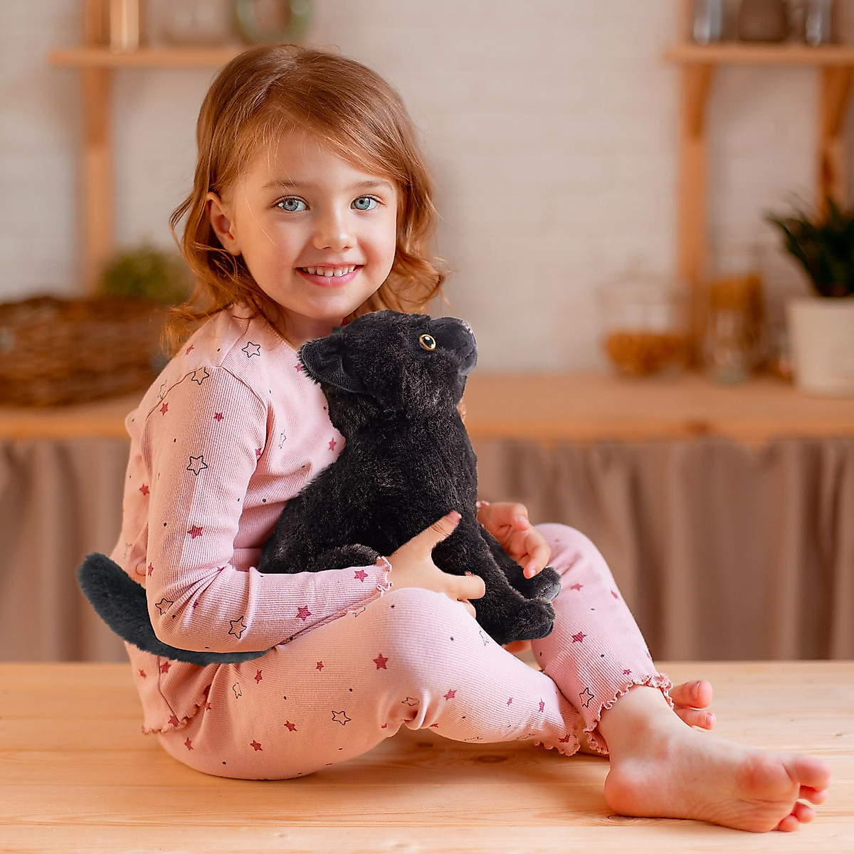 YZXZM Black Cat Plush, Realistic Black Cat Stuffed Animal Pillow, Cute Plush Toy Gifts for Birthday/Halloween/Christmas, 9 inch