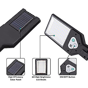 60 LEDs Solar Flood Lights Outdoor Motion Sensor, Solar Lights Outdoor, IP65 Waterproof Solar Powered Lights Outdoor for Yard, Fence, Garden, Patio, Front Door,