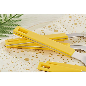 ANNOVA Silverware Set 20 Pieces Stainless Steel Cutlery Color Block Handle Modern Style Flatware - 4 x Dinner Knife; 4 x Dinner Fork; 4 x Salad Fork; 4 x Dinner Spoon; 4 x Dessert Spoon (Yellow)