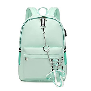 Teecho Backpack for Women Cute College Backpack for Girl Fashion Casual Daypack Mint Green