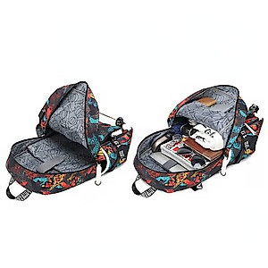 HUIHSVHA Anime Backpack, Large Capacity School Laptop Bag for Adult Boys Girls, Travel Daypack with USB Charging Port