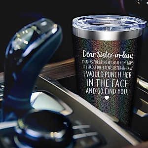 Fufendio Sister in Law Gifts - Sister in Law Mothers Day Gifts - Birthday Gifts for Sister in Law - Sister in Law Tumbler 20oz
