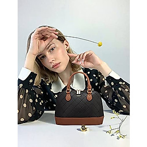 LOVEVOOK Small Purse Crossbody Bags for Women Quilted-Black/Brown