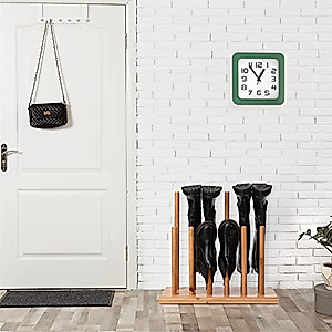 PARANTA Wooden Boots Storage Rack, 6-Pair Tall Boots Holder, Stand-Alone Shoe Organizer, Natural
