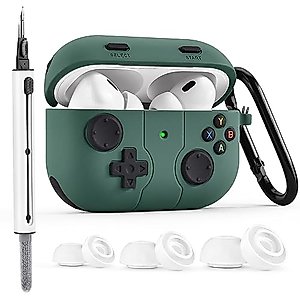 KOREDA Compatible with AirPods Pro 2nd Generation/1st Generation Case Cover with Cleaner Kit & Replacement Eartips (S/M/L), Classic Handheld Game Console Design Case for AirPod Pro 2023/2022/2019