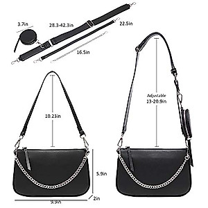 AMHDV Women Multipurpose Crossbody Bags Small Shoulder Bag Fashion 3 in 1 Zip Handbags with Coin Purse (01-black)