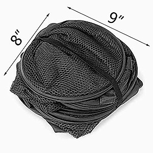 BENJUNC 2 laundry baskets, pop-up laundry baskets, foldable mesh laundry baskets (each with 2 reinforced handles), black + blue…