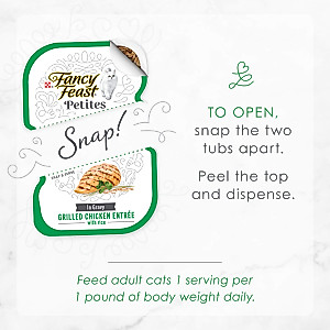 Purina Fancy Feast Petites Gourmet Gravy Wet Cat Food, Petites Grilled Chicken With Rice Entree - (Pack of 12) 2.8 oz. Tubs