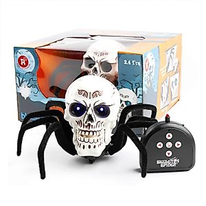 2023 Latest Halloween Skeleton Decor Remote Control Toy,Skull Tarantula Realistic Animal Toy, Spooky RC Spider Prank with Light Up Eyes, Great Hallowee Toy for Kids