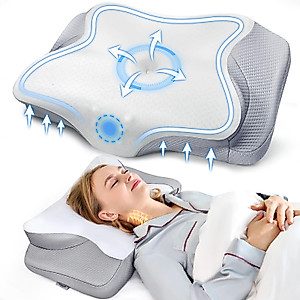 Muzsoul Cervical Pillow for Neck & Shoulder Pain Relief Sleeping - Ergonomic Memory Foam Pillow Orthopedic Neck Support Pillows for Side Sleepers with Breathable Pillowcase