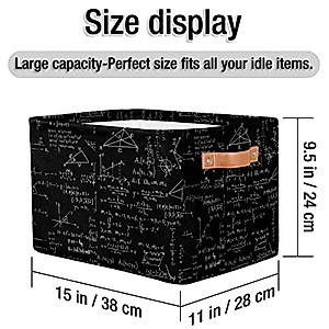 Education Math Storage Basket Cube Large Toys Storage Box Bin with Handle Collapsible Closet Shelf Cloth Organizer for Nursery Bedroom,15x11x9.5 in,1 Pack