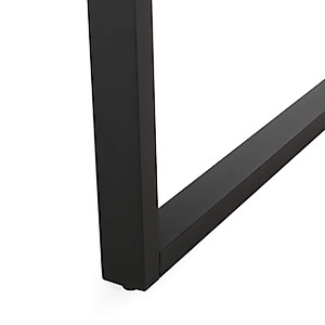 GDFStudio Outdoor Aluminum Dining Table, Black