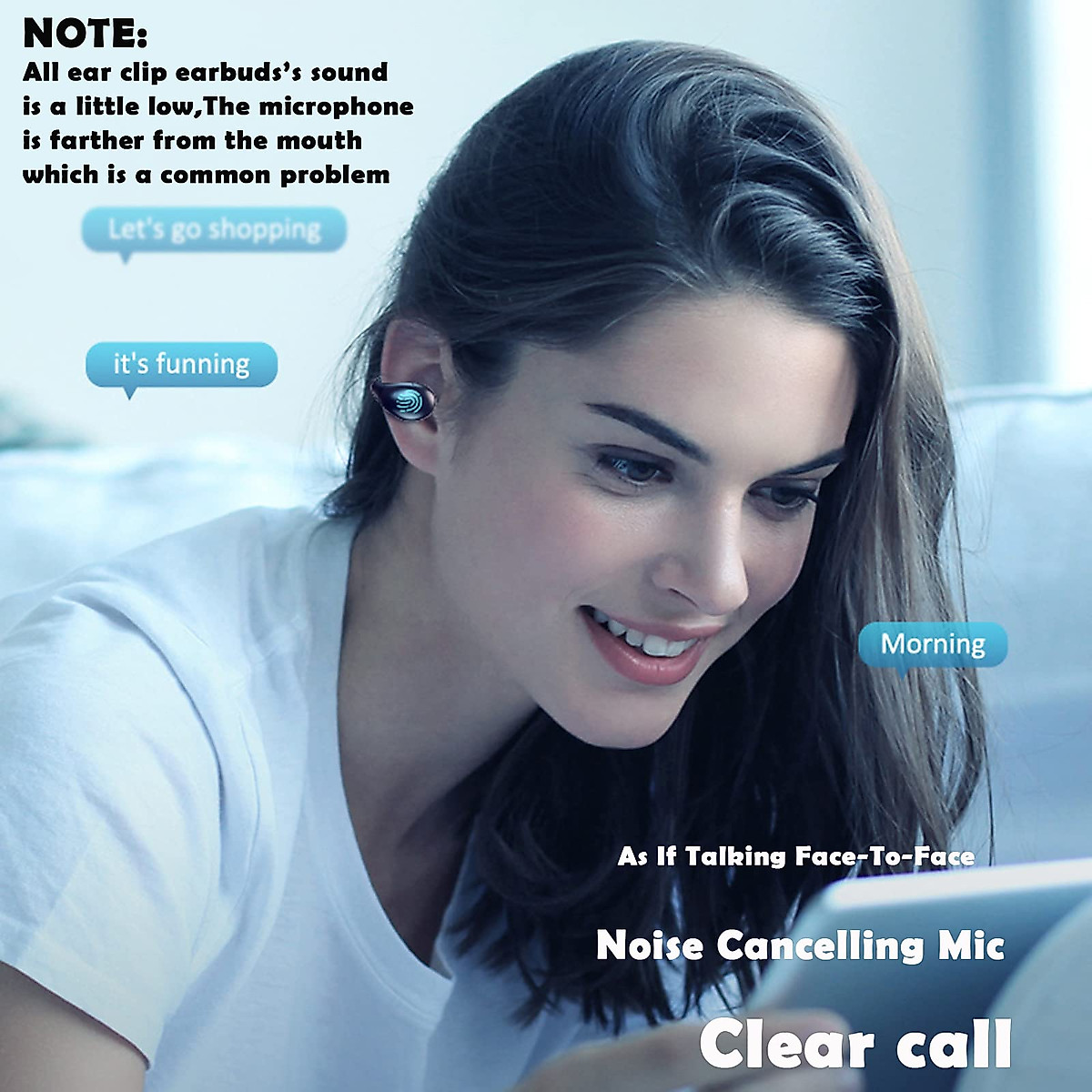 Xmenha A99 Bone Conduction Headphones, Bluetooth 5.3, Open Ear, Waterproof, 4-5 Hours Play, Clip On Headset