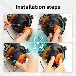 10 Pack Trimmer Spool Line for Worx,(WA0010)Replacement Trimmer Spool Line for Worx,Trimmer Line Refills 0.065 inch for Worx,Suitable for Worx String Trimmers(8 Pack Grass Trimmer Line,2 Trimmer Cap)