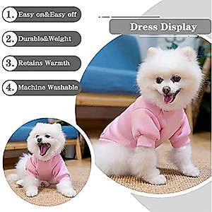 Custom Dog Hoodies with Name Photo Personalized Pet Warm Sweater Hoodies for Small Medium Dogs & Cat Puppy (Pink)