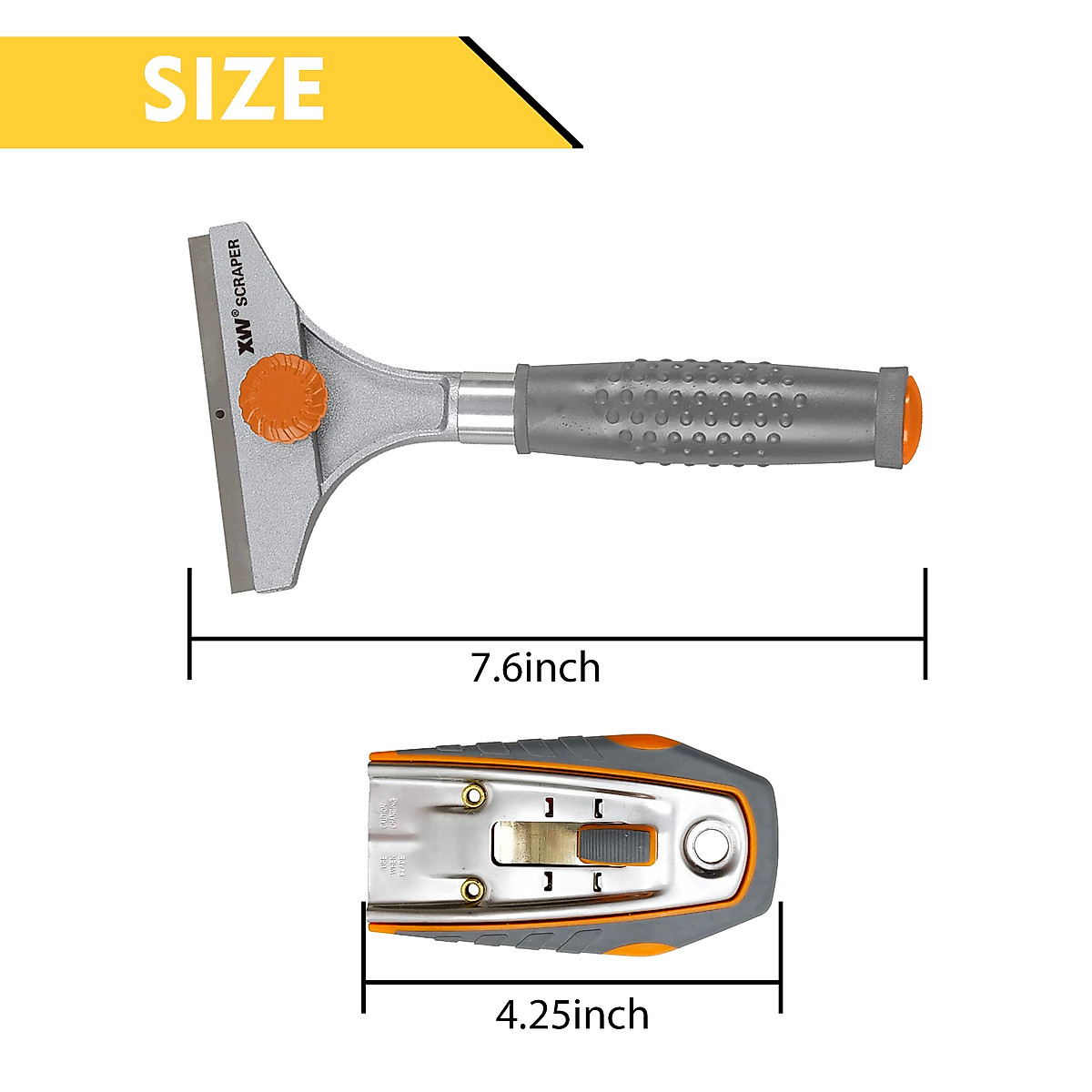 XW Razor Blade Scraper Set, Putty Knife Paint Scraper with Quick Blade Change, Extra 20 Blades Included, 2-Pack