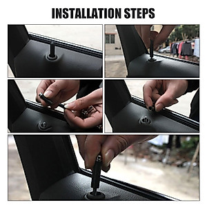 Hawyet 4 PCS Automobile Door Lock Knobs, Carbon Fiber Vehicle Door Pull Pins, Door Bolt Decorative Modification Covers, Car Interior Products, for Most Cars, Trucks and Van (Carbon Fiber)