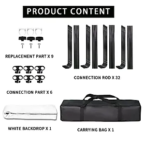 GSKAIWEN 7.87ft x 13.12ft White Screen Backdrop with Stand, Portable Large Wrinkle-Resistant Collapsible Photography Background for Photo Studio Video Shooting, Portrait Product Headshot Photography