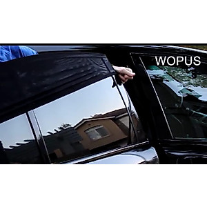 2Pcs Car Window Shade for Baby Universal Fit Adjustable Shade Breathable Mesh Car Curtains Window Net Car Rear Door Outdoor Camping Netting (XL)