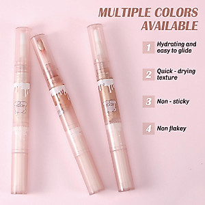 Boobeen Liquid Highlighter Stick, Shimmer Long Lasting Glitter Eyeshadow Pencil, Eye Brightener Makeup for Women, Waterproof Illuminator for Glowing Face Body, Pearl Highlight