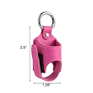 Beautyflier Asthma Inhaler Holder PU Leather Travel Handy Holder for Adults and Kids, Inhaler Not Included (Light Rose Red)