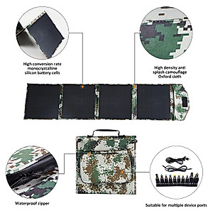 ZKEEZM Portable Solar Panels for Camping, 80w Foldable Solar Panels, Camper Solar Panel kit for Power Station Generator, Compatible with Jackery, EF, Bluetti, Anker, Goal Zero Folding Solar Suitcase