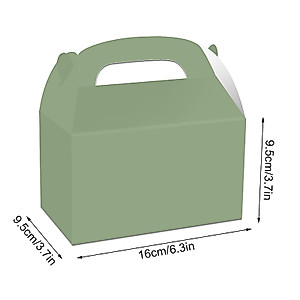 CIEOVO 24 Pack Sage Green Party Cardboard Treat Box Sage Green Party Favor Goody Bags Treat Boxes for Bridal Shower Baby Shower Birthday Wedding Party Supplies
