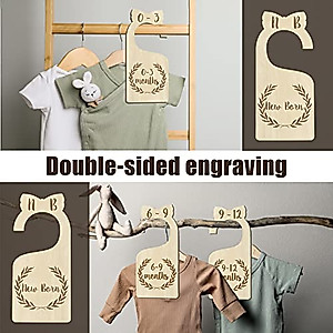 Malihome [Upgraded] Premium Wood Baby Closet Dividers Set of 7 from Newborn to 24 Months Baby Clothes Organizer Nursery Baby Closet Hanger Organizers Decor for Baby Boys or Girls (DoubleSided-1)