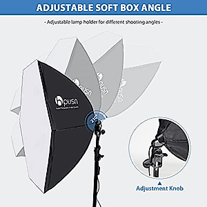 HPUSN Softbox Photography Lighting Kit 30"X30" Professional Continuous Lighting System Photo Studio Equipment with 2pcs E27 Socket 5400K Bulbs for Portraits Advertising Shooting YouTube Video
