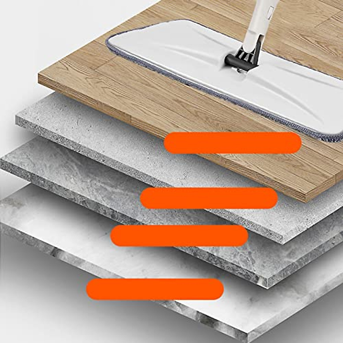 FAMKIT Microfiber Spray Mop for Floor Cleaning, Dry Long Handle Floor Mop with 0. 4L Refillable Bottle Washable Pads Scraper for Home Hardwood Laminate Ceramic Tile