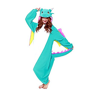 SAZAC Dragon Kigurumi - Onesie Jumpsuit Halloween Costume (Blue)