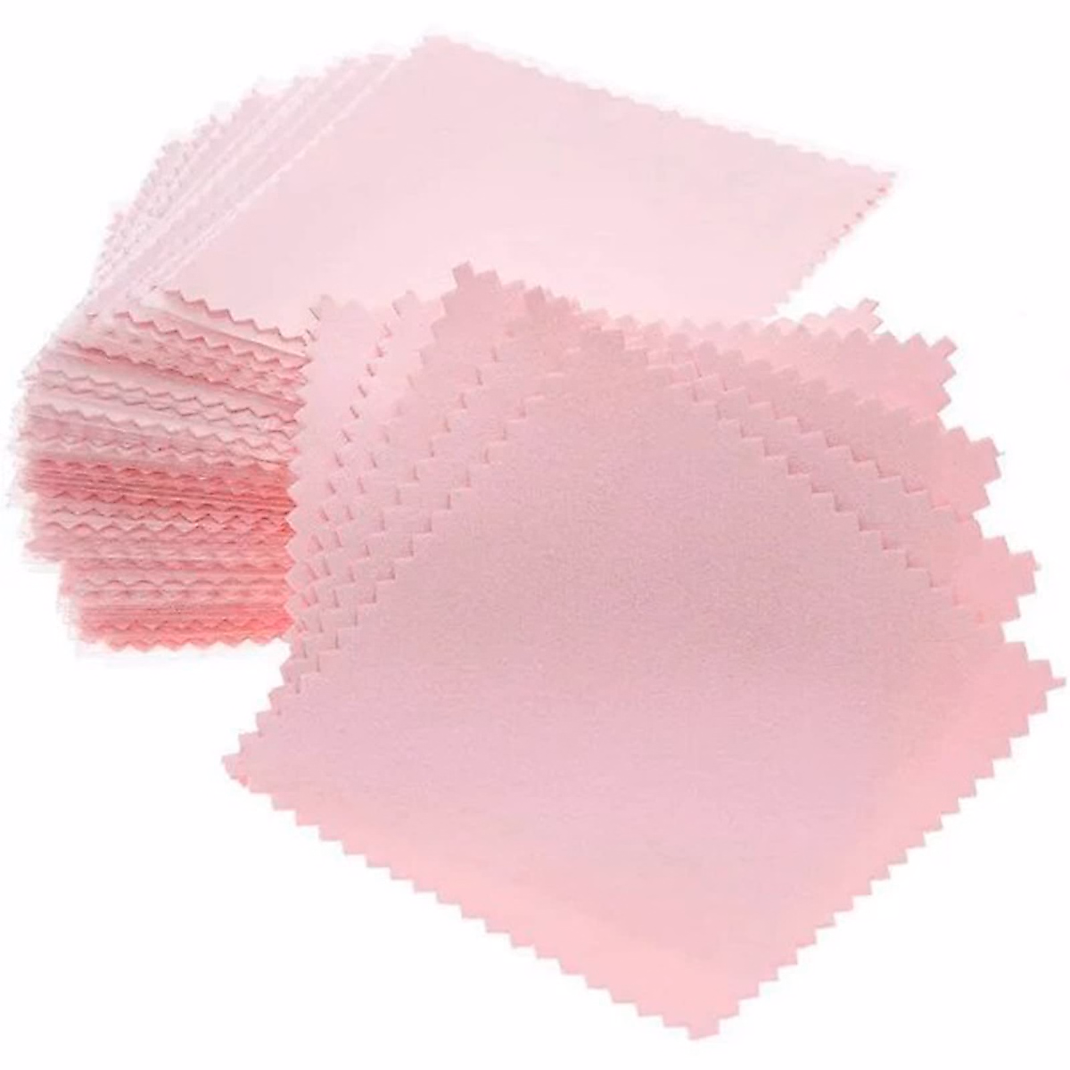 Hofun Jewelry Polishing Cloths, Silver Jewelry Cleaning Cloth, Tarnish Remover for Jewelry, 50 pcs, 3 * 3 inch, Pink