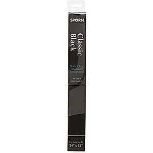 SPORN Aquarium Background, Static Cling, Classic Black, 24" x 12"