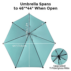 G4Free 2 Pack Height Adjustable Chair Umbrella with Universal Clamp for Beach Chair, Golf Cart, Wheelchair, Stroller, Wagon (Lake Blue & Deep Blue)