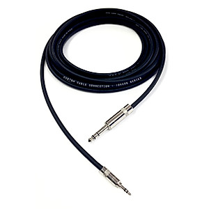 15 Foot Pro Audio 1/4 inch (6.35mm) TRS to 1/8 inch (3.5mm) TRS Balanced Cable by Custom Cable Connection