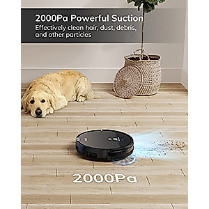ILIFE Robot Vacuum and Mop Combo - 2000Pa Strong Suction Robotic Vacuum Cleaner with LCD Display - 750ML Dustbin Smart App Automatic Vacuum Cleaner Robot for Carpet Hardwood Floors Pet Hair (V8s Pro)
